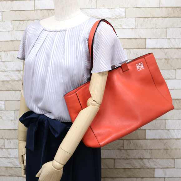 Loewe | Bags | Loewe Orange West East Bag Shopper Tote Shoulder Leather ...